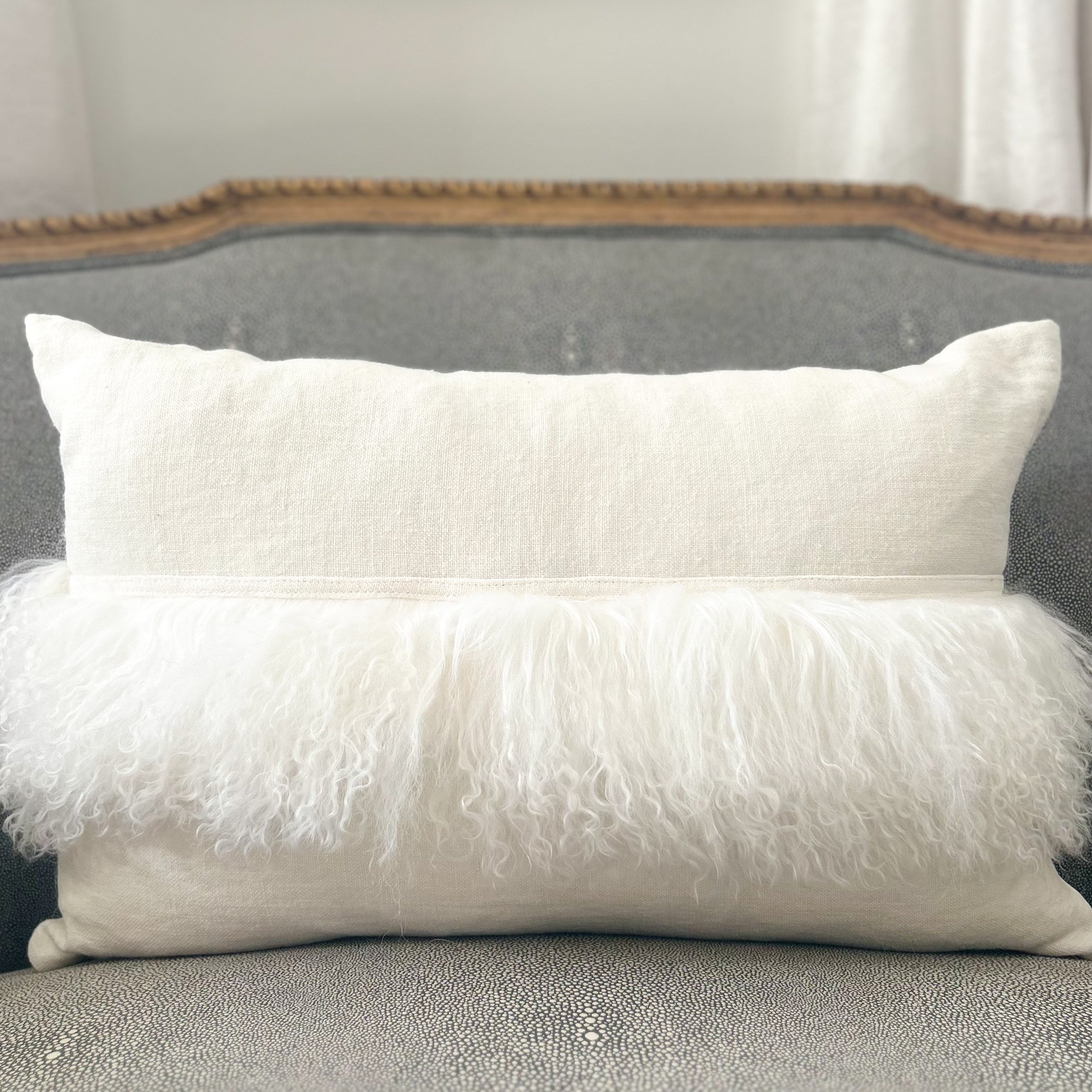 Oyster Linen with Mohair Trim Lumbar – The French Mix
